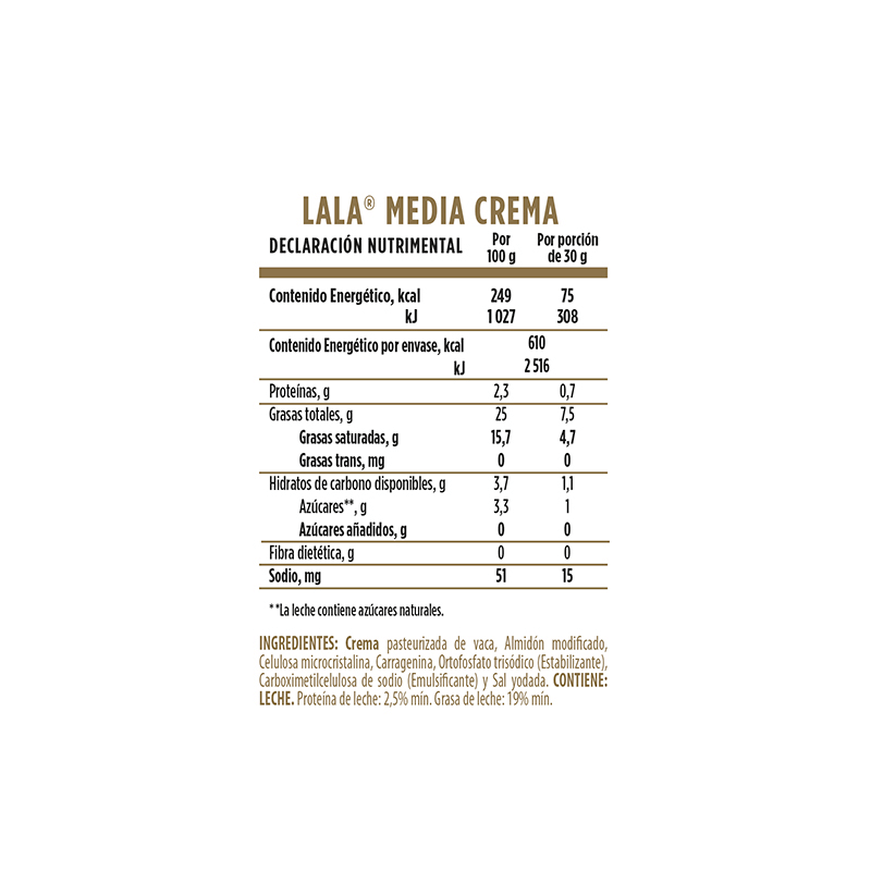 Media Crema Lala® | Lala | Grupo Lala