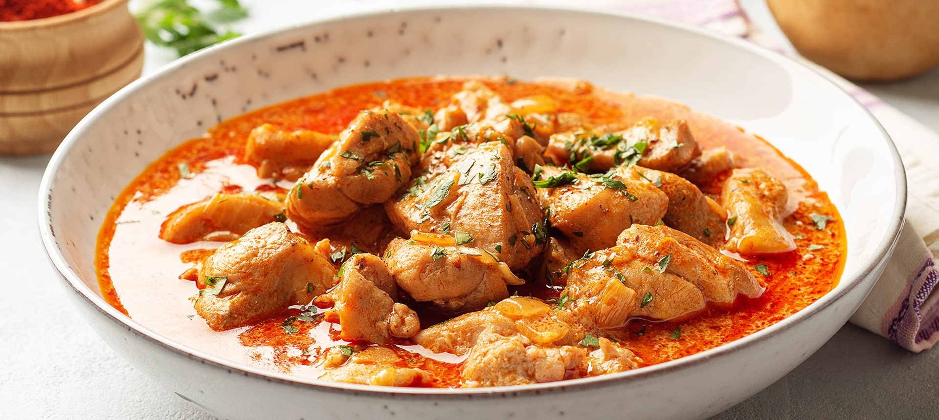 Fajitas de pollo en salsa de chipotle